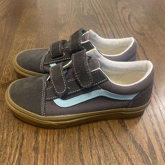 Shoes | Kids Old Skool Velcro Grey Vans | Poshmark